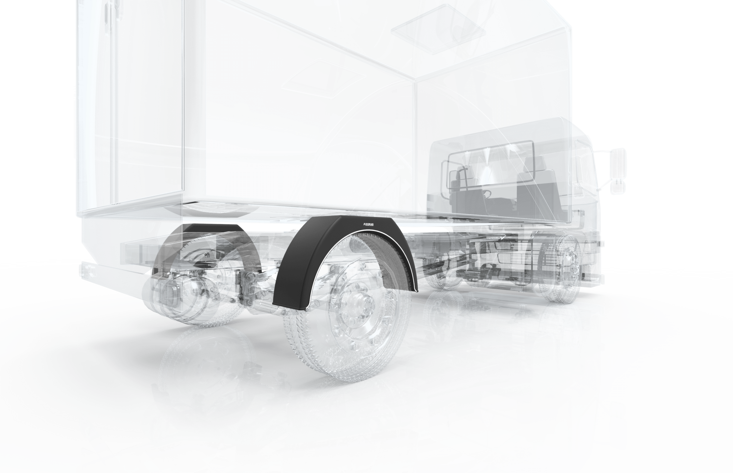 Domar 915 x 450mm (Twin Wheel) Flat Top Plastic Mud Guard – TransQuip