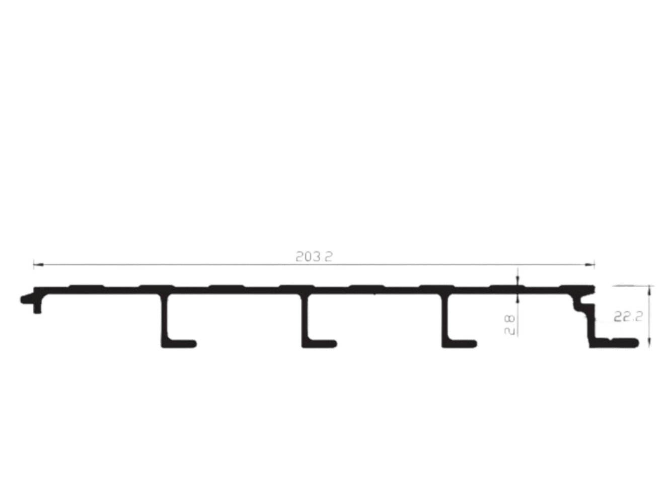 FP33 Ribbed Aluminium Floor Planking – 203.3mm x 22.2mm – TransQuip
