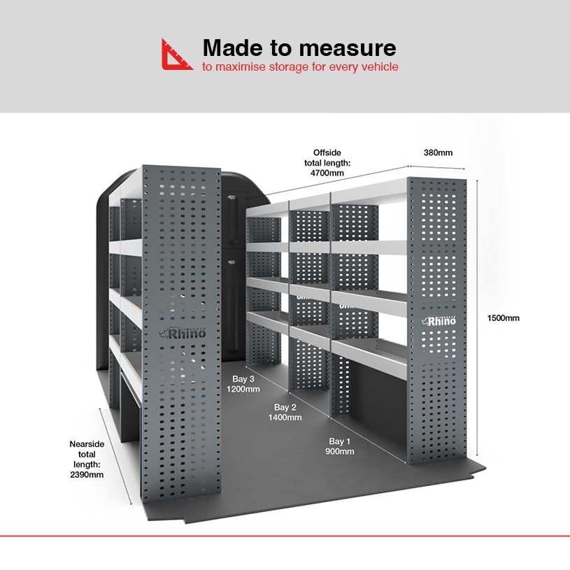 Rhino MR4 Modular Van Racking - 5 Bay System – TransQuip