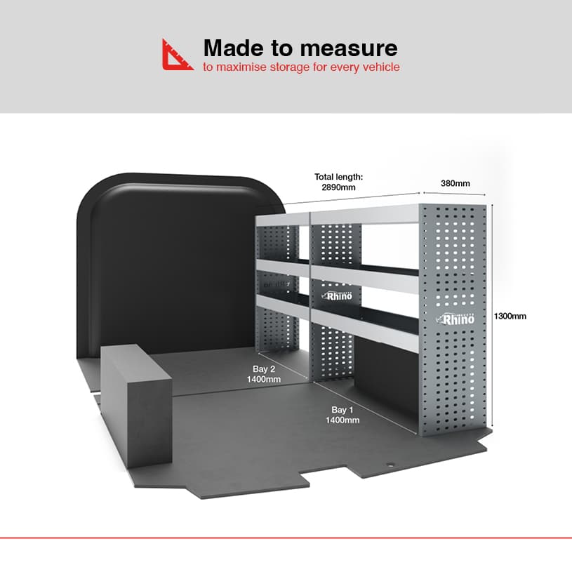 Rhino MR4 Modular Van Racking - 2 Bay System – TransQuip