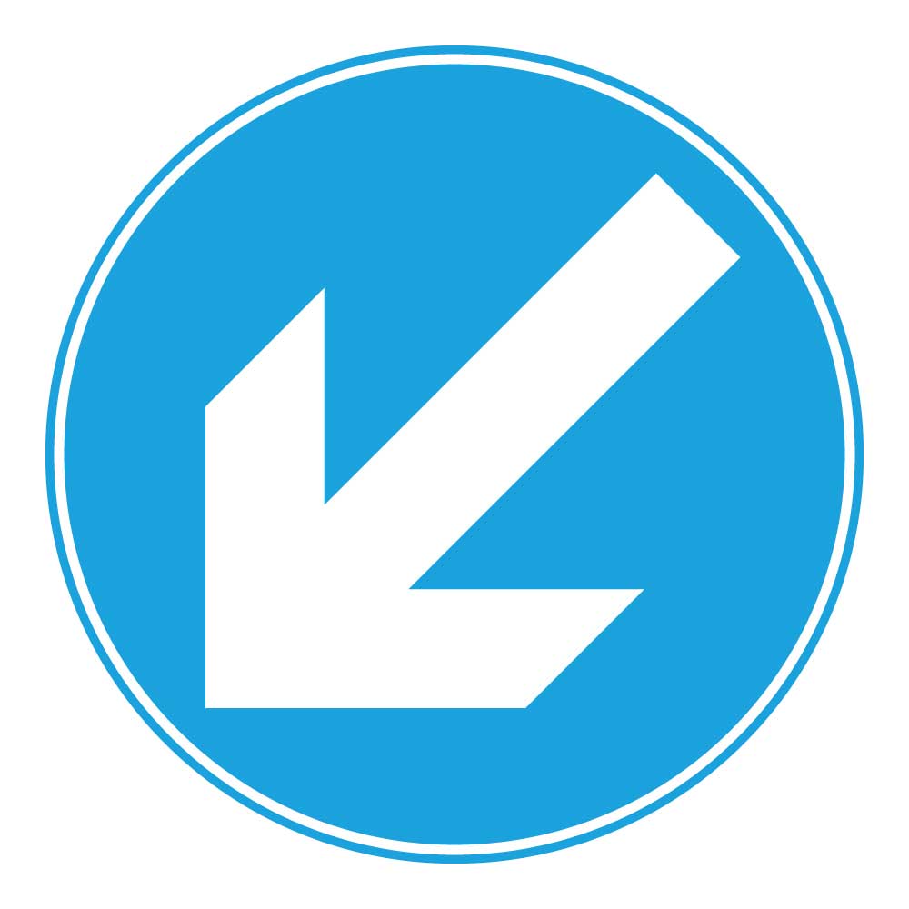 Keep Left/Right Sign – 360mm Diameter – TransQuip