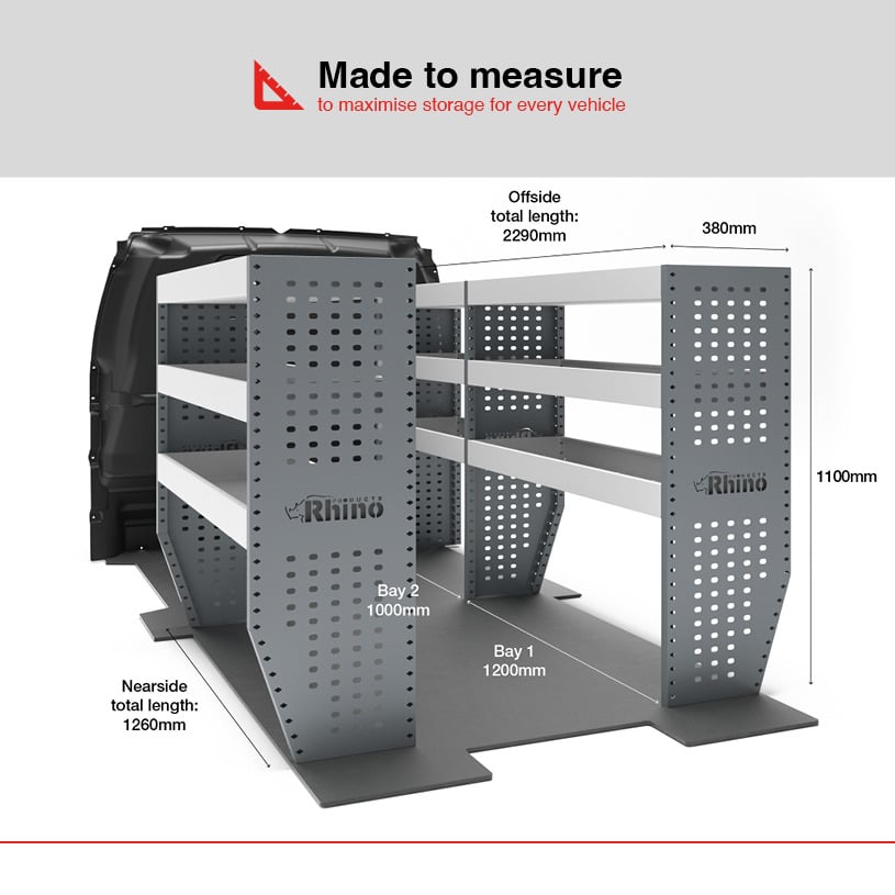 Rhino MR4 Modular Van Racking - 3 Bay System – TransQuip