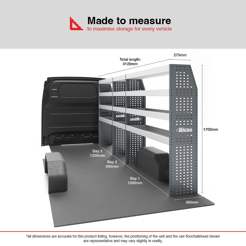 Rhino MR4 Modular Van Racking - 3 Bay System – TransQuip