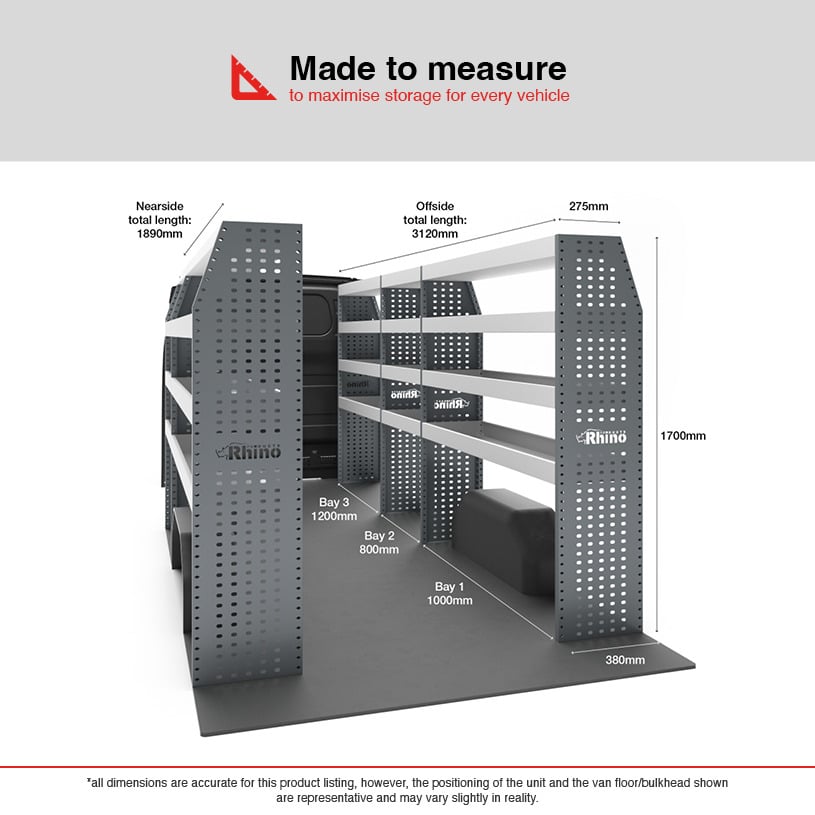 Rhino MR4 Modular Van Racking - 5 Bay System – TransQuip