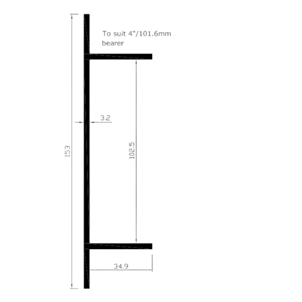 Aluminium Side Rave – 153mm x 34.9mm – TransQuip