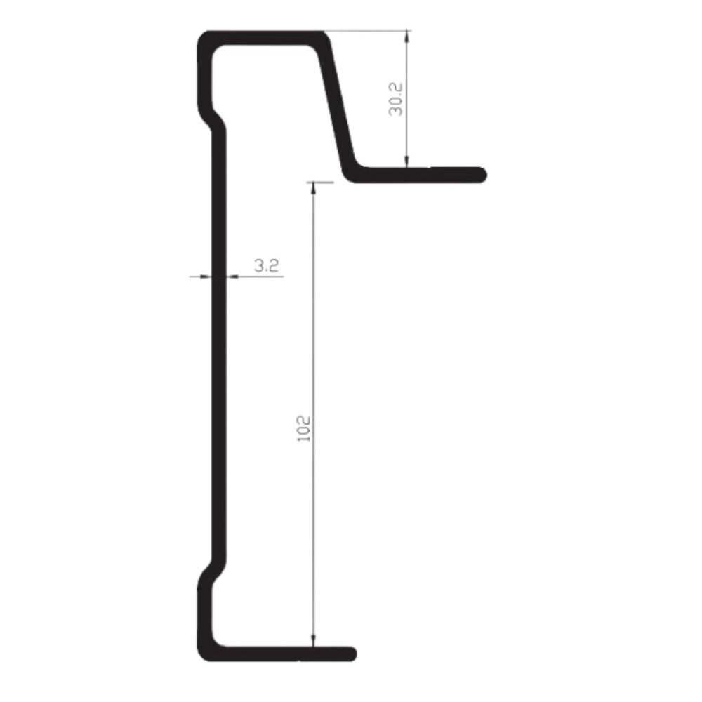 Aluminium Side Rave – 102mm x 3.2mm – TransQuip