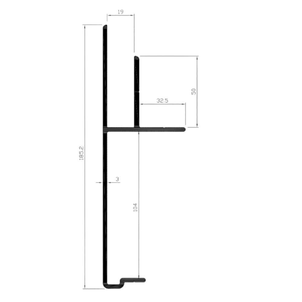 Aluminium Side Rave – 185.2mm x 32.5mm – TransQuip