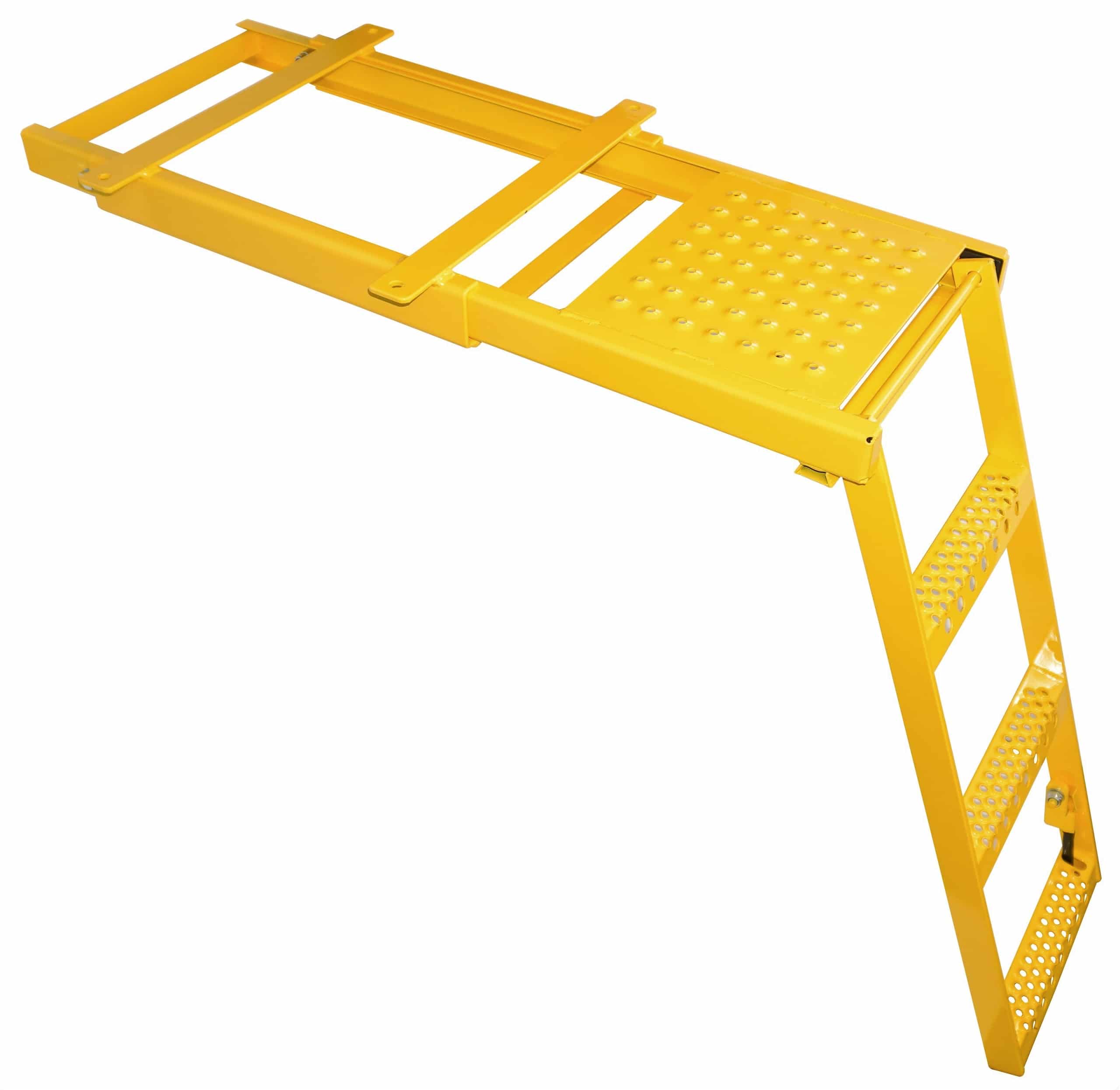 3 Rung Pull Out Access Step (With Platform) – Yellow – TransQuip