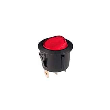 Red 12v ON/OFF Round Rocker Switch – Red Illuminated – TransQuip